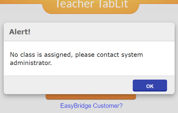 Classview: No Class is assigned error on login