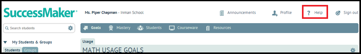 Successmaker: How to edit a student from teacher dashboard?