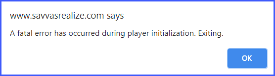 Realize: Fatal error has occurred during player initialization