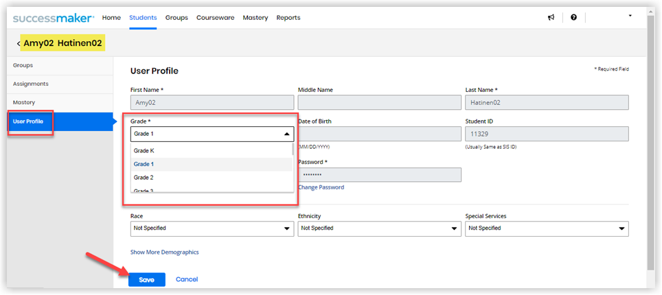 Create SuccessMaker Math or Reading Coursework Assignment Directly in ...