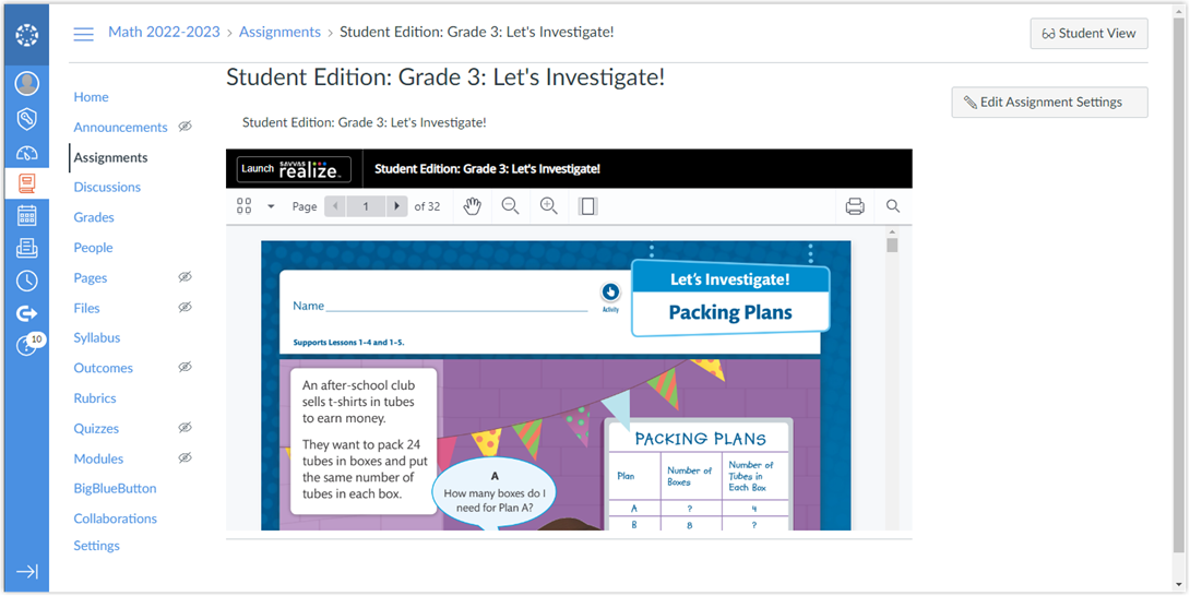 Using The LTI-A Canvas LMS Integration with Realize