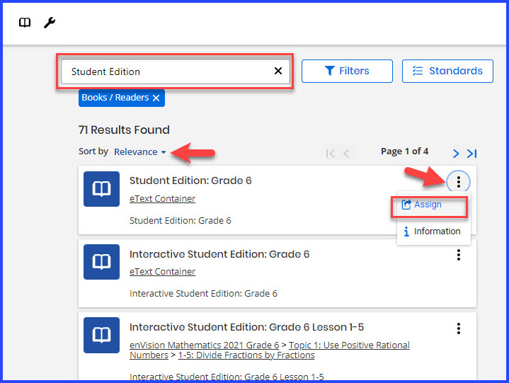 Realize: How to assign an eText in Realize