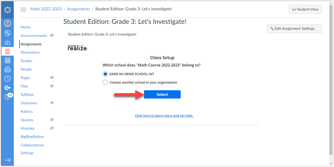Using The LTI-A Canvas LMS Integration with Realize