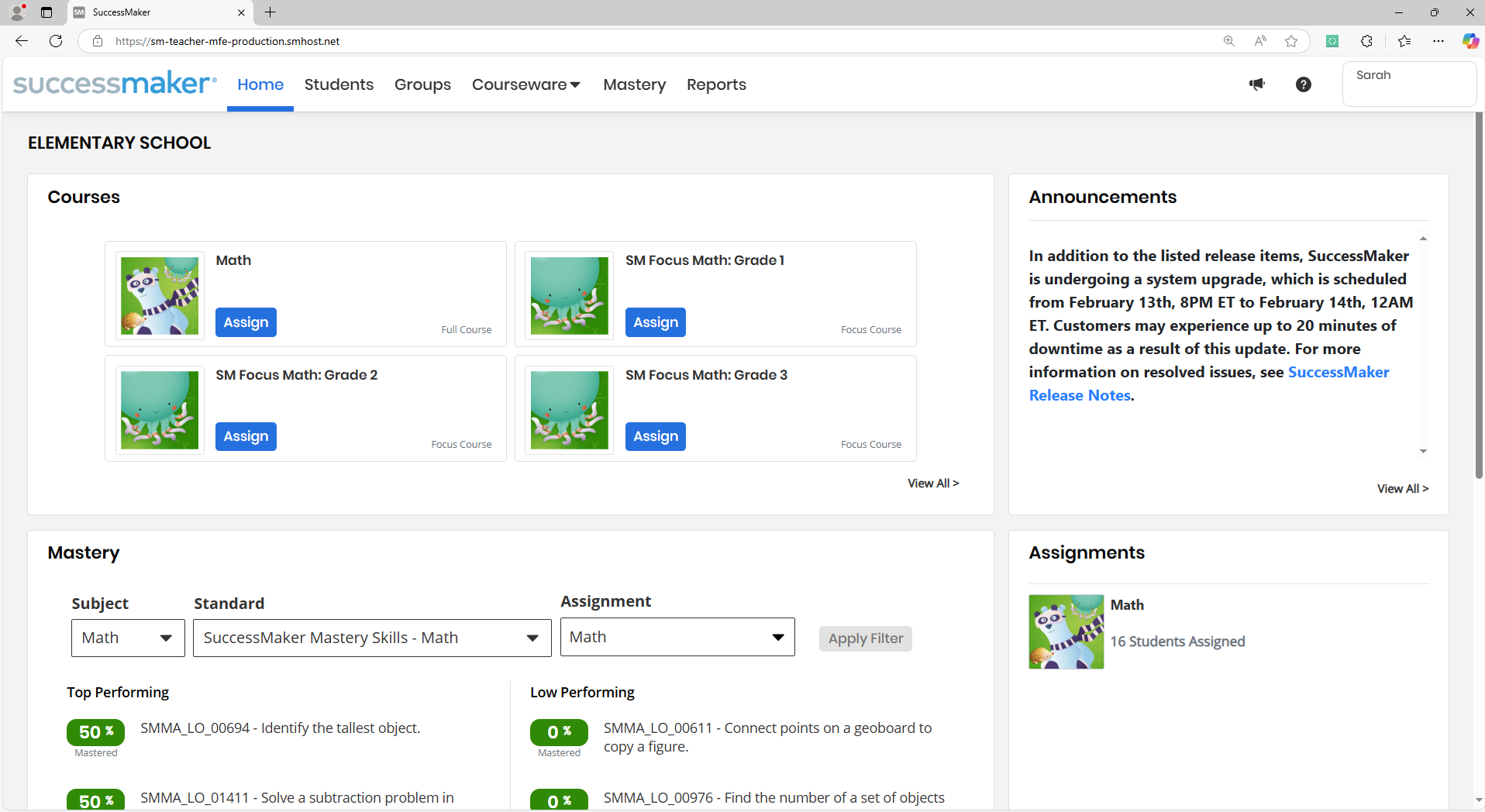 SuccessMaker: Teachers receive a blank white screen when logging in and ...