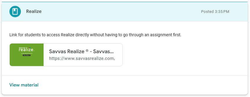 Realize: How to access Realize directly from Google Classroom (Material ...