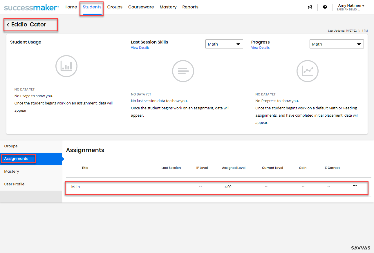 Using Momentum Math (MSDA) with SuccessMaker