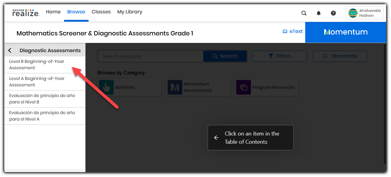 Using Momentum Math (MSDA) with SuccessMaker