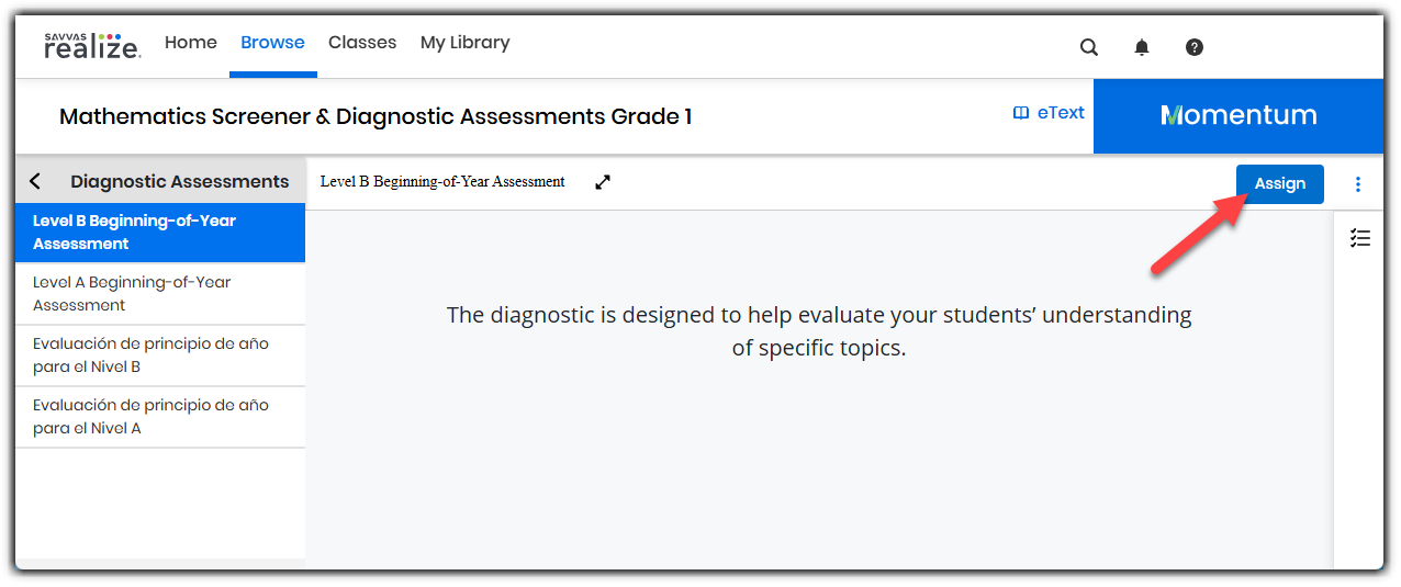 Using Momentum Math (MSDA) with SuccessMaker
