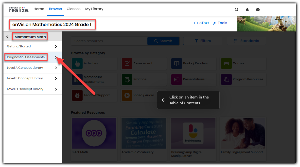 Using Momentum Math (MSDA) with SuccessMaker